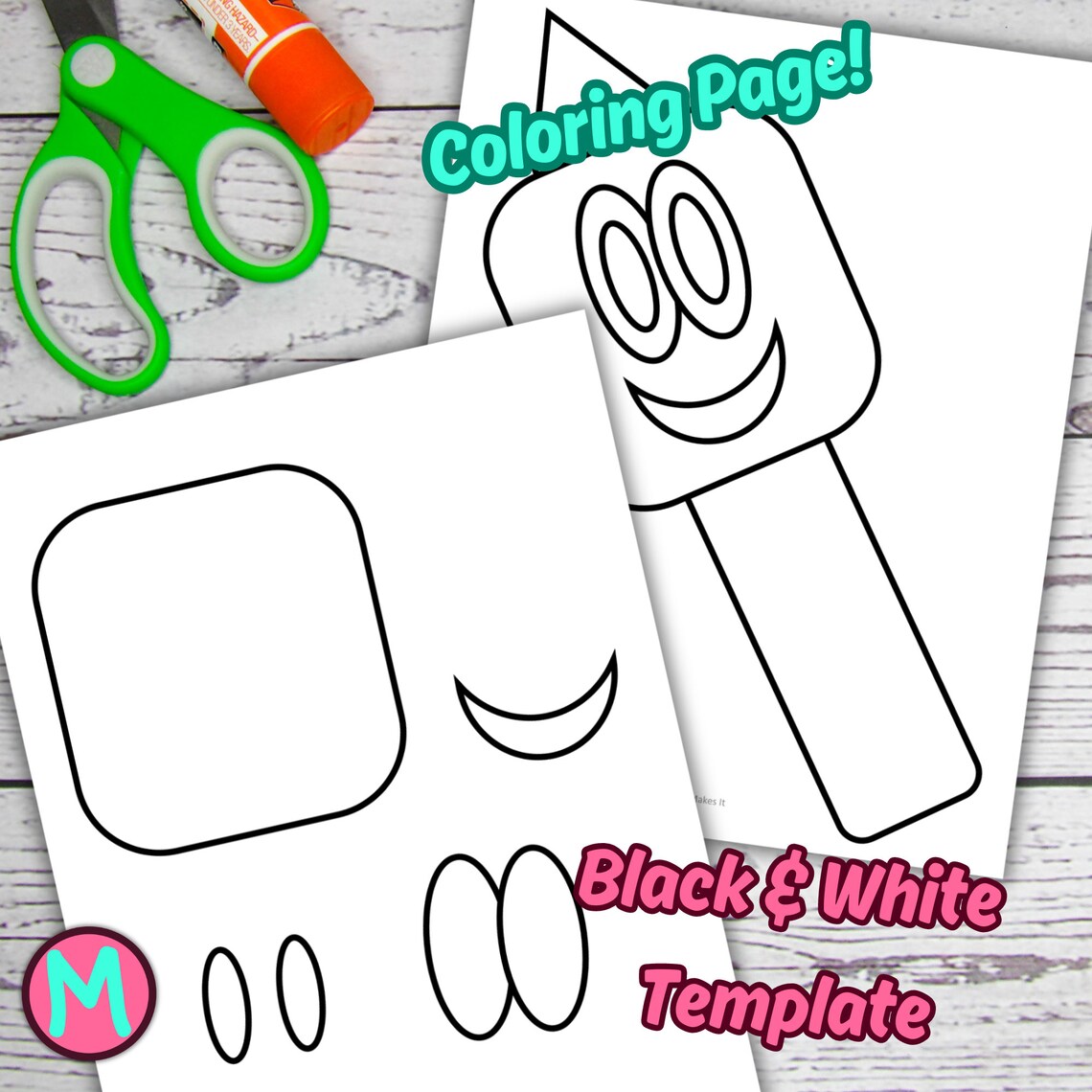 Marshmallow on A Stick Craft Template: Camping Cut & Glue Paper Craft ...