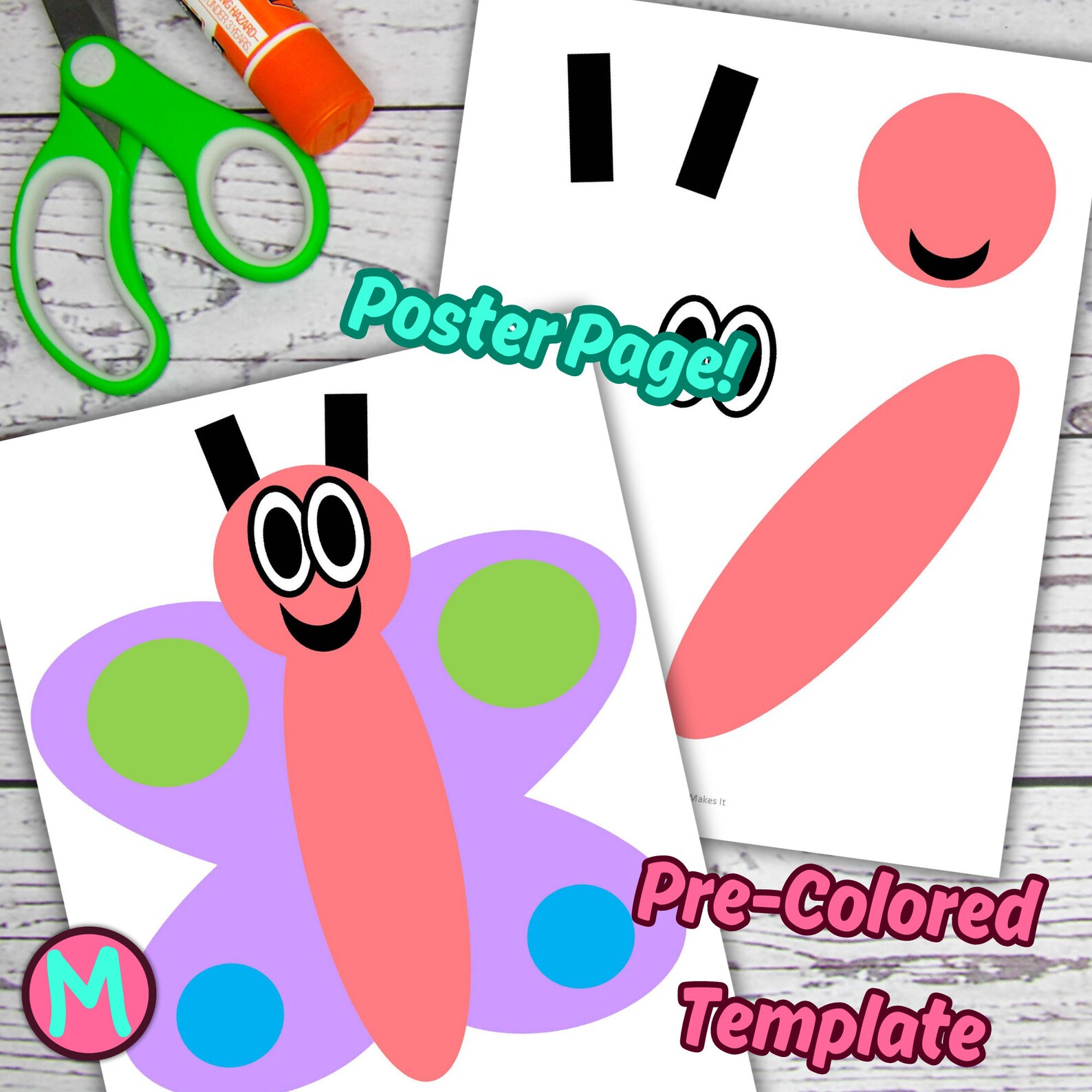 Summer Butterfly Craft Template for Toddlers, Preschoolers ...