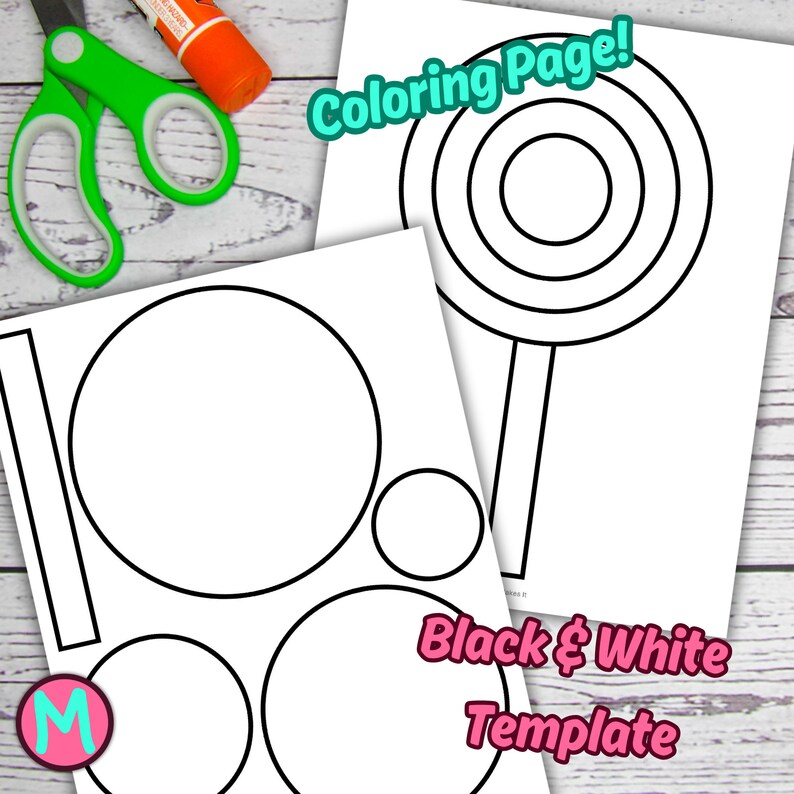 Lollipop Craft Template, Simple Toddler Craft, Kindergarten Cut and ...