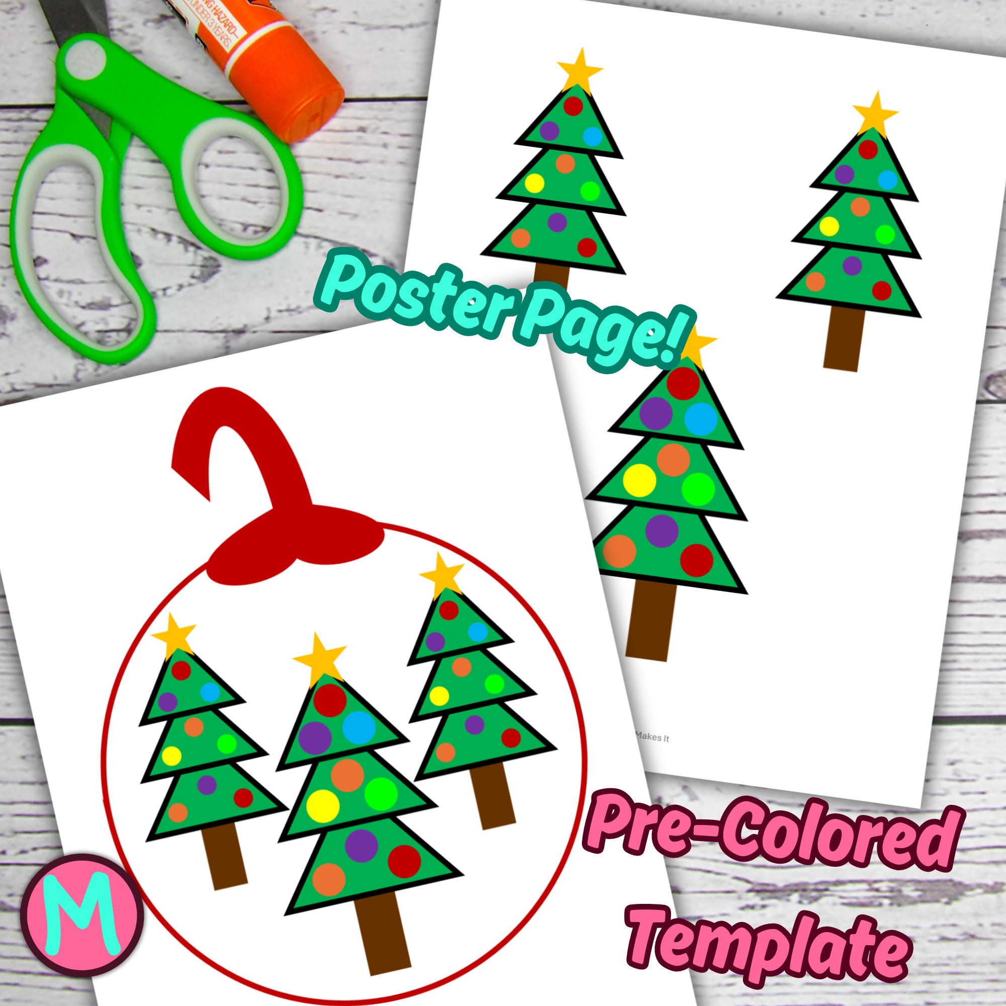 Christmas Ornament Craft Template for Kids, Simple Toddler Craft ...