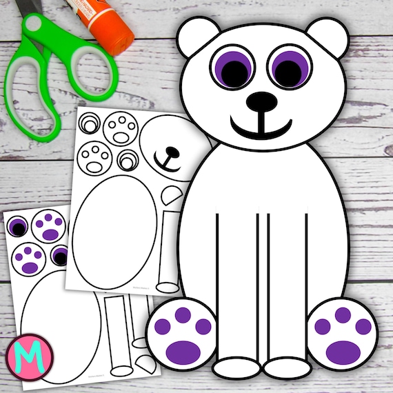 Plantilla De Manualidad De Oso Polar Maqueta Hábitat Oso Polar