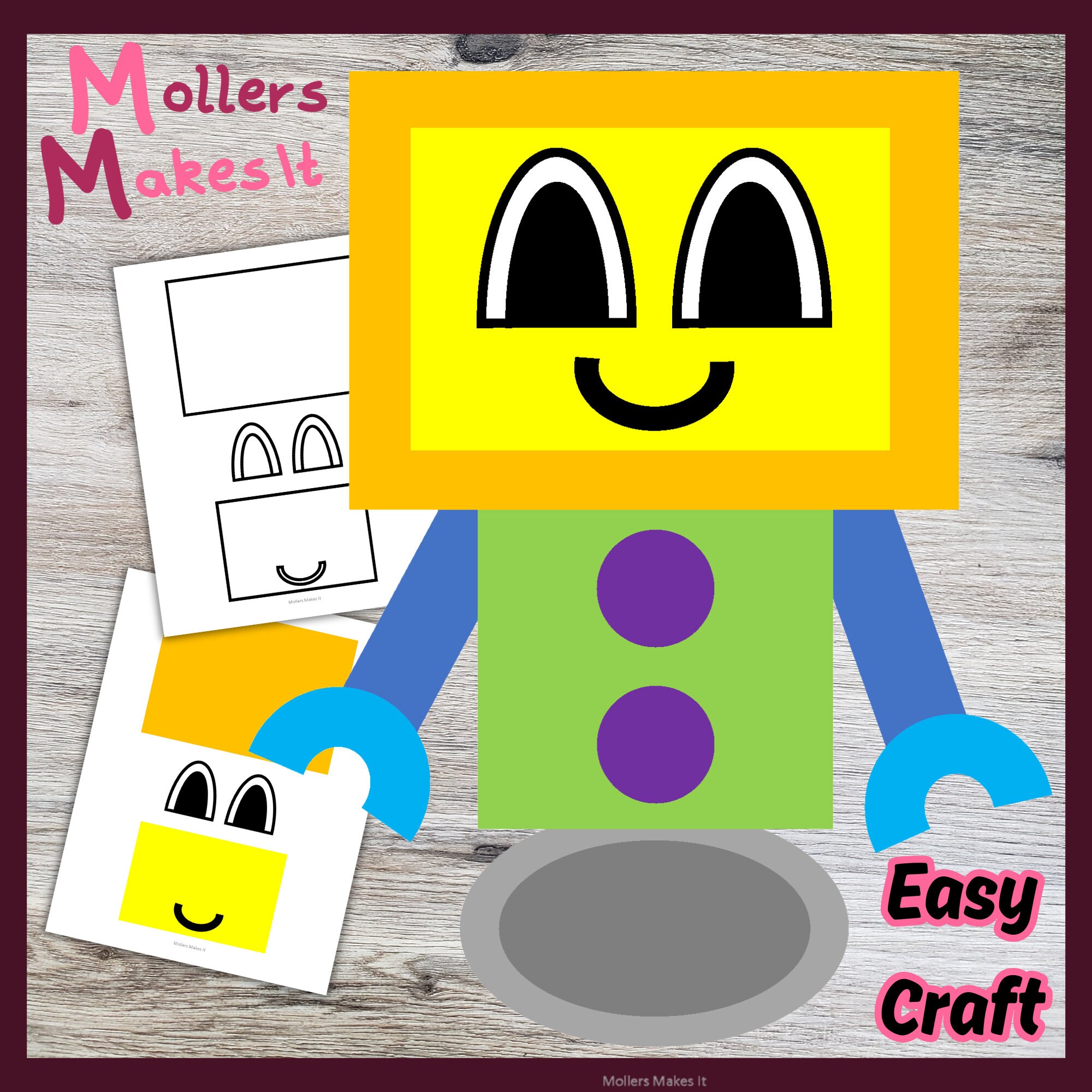 Rad Robot Craft Template for Kids, Printable Pattern for Preschool ...