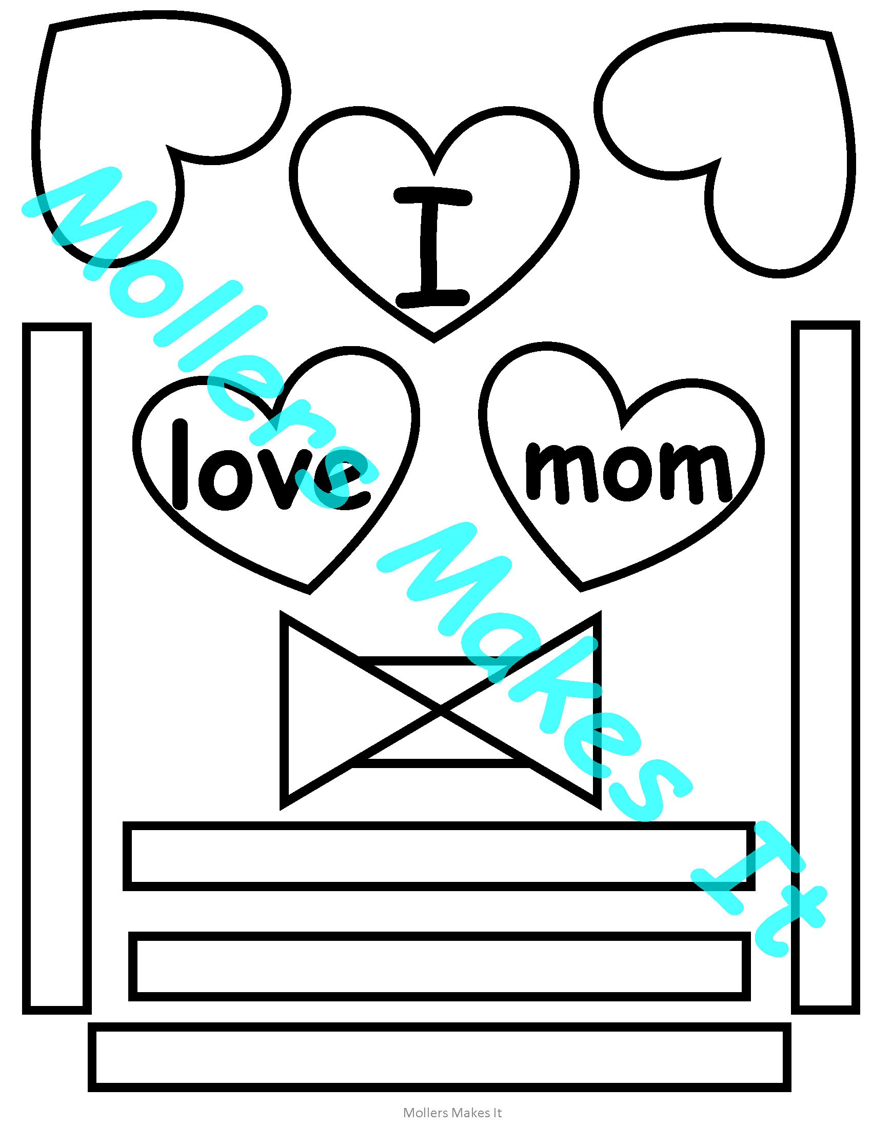 Mother's Day Heart Bouquet Craft Template for Preschool, Kindergarten ...