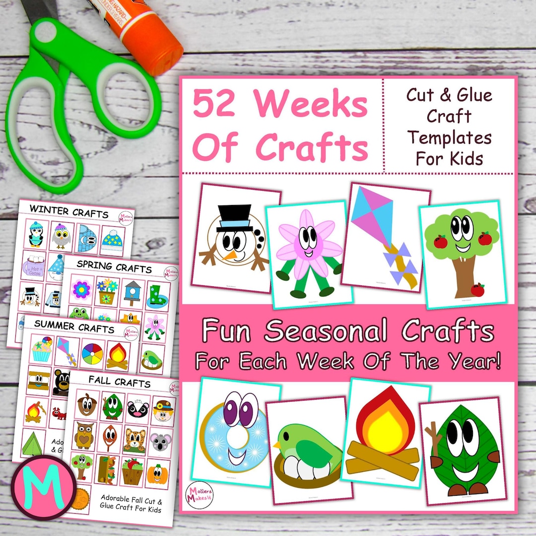 Seasonal Crafts Book for Kids: 52 Weeks of Cut & Glue Crafts (PDF ...