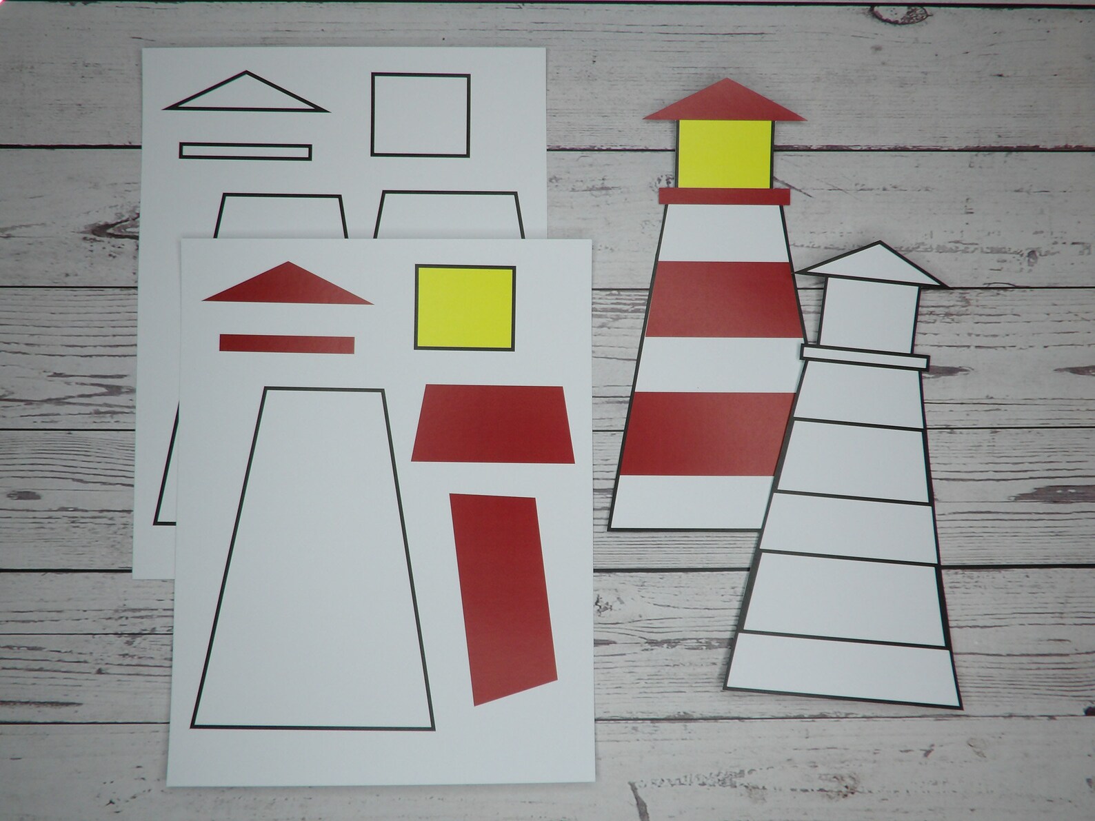 Lighthouse Paper Craft Template: Cut & Glue Activity (PDF Download) - Etsy