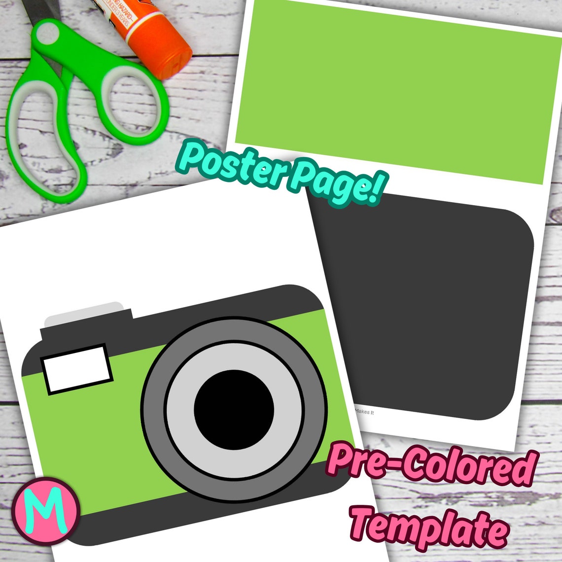 Camera Craft Template for Preschool, Simple Toddler Craft, Cut and Glue ...