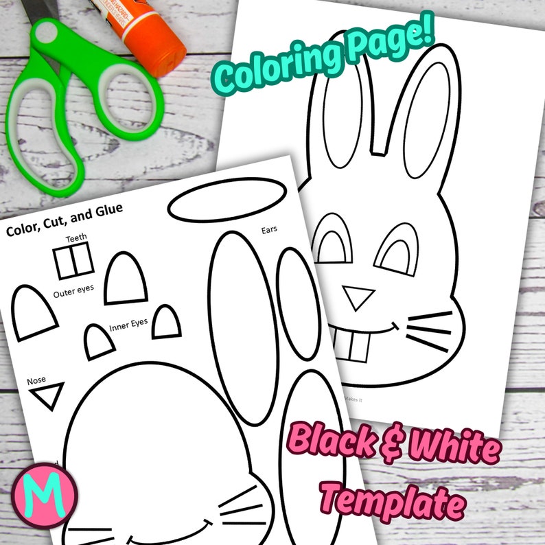 Easter Craft Template Bundle for Kids, Cut and Glue Crafts for ...