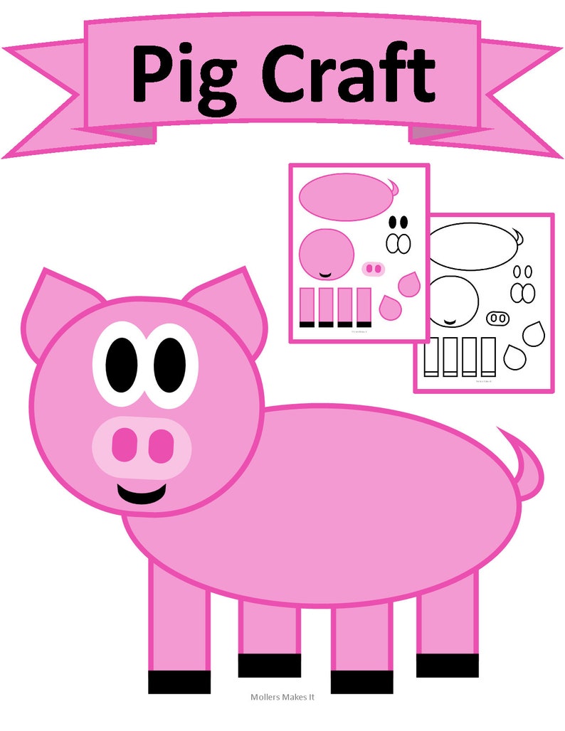 Pig Craft Template, Cut and Glue Craft for Kids, Preschool Activity ...