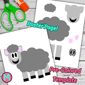 Sheep Craft Template: Kids Cut and Glue Activity (PDF) - Etsy