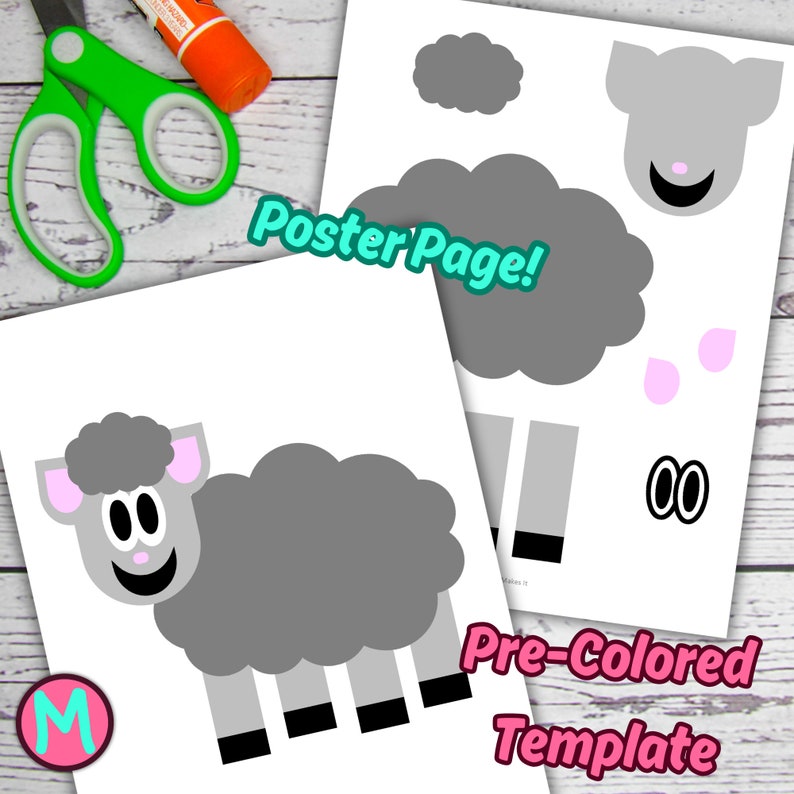 Sheep Craft Template: Kids Cut and Glue Activity (PDF) - Etsy