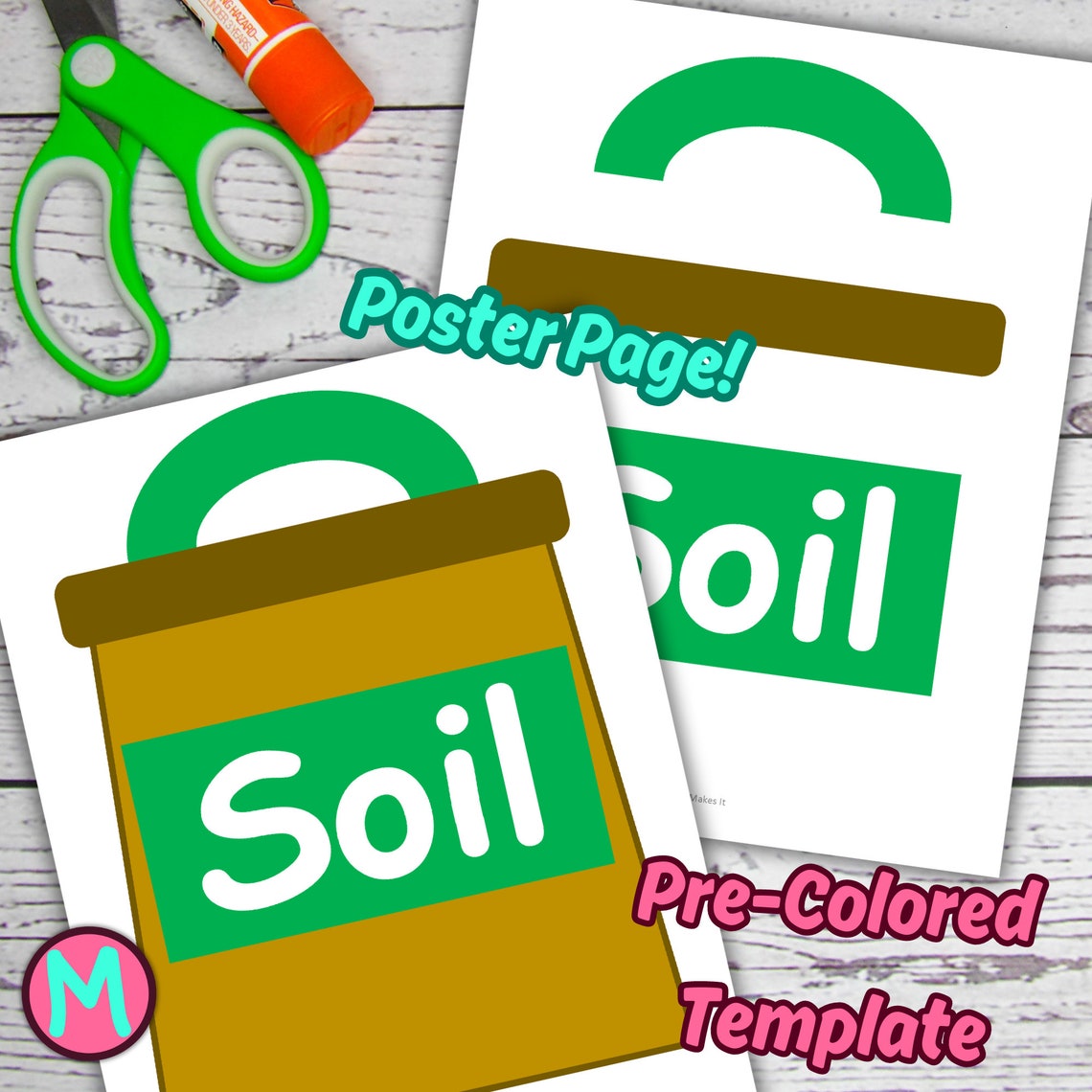 Bag of Soil Craft Template for Kids, Cut and Glue Activity for ...
