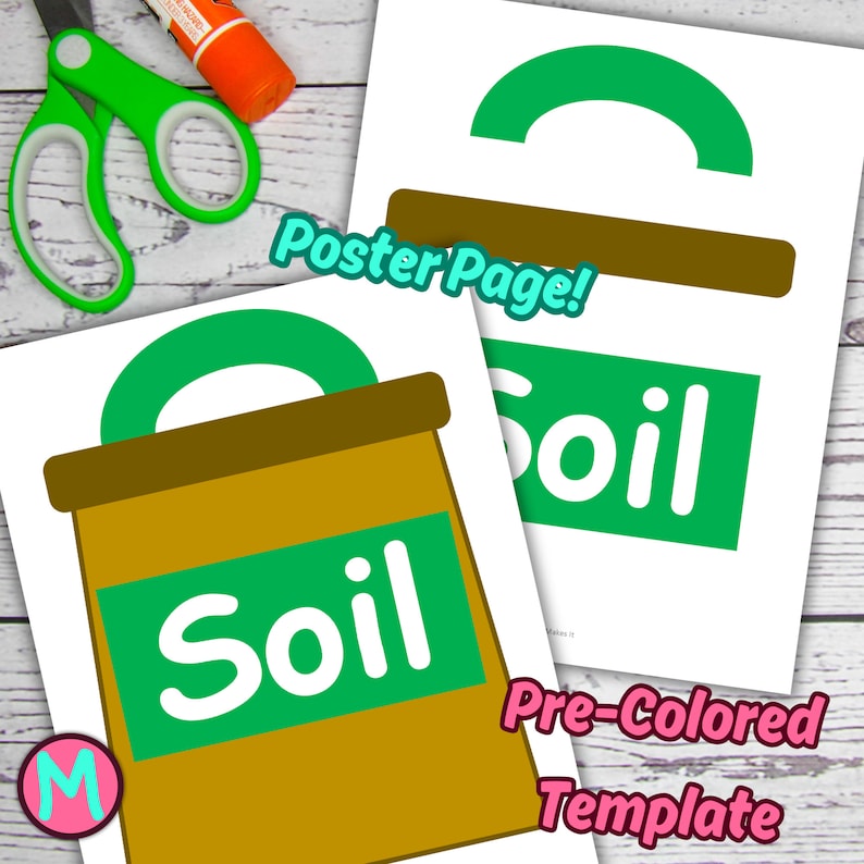 Bag of Soil Craft Template for Kids, Cut and Glue Activity for ...