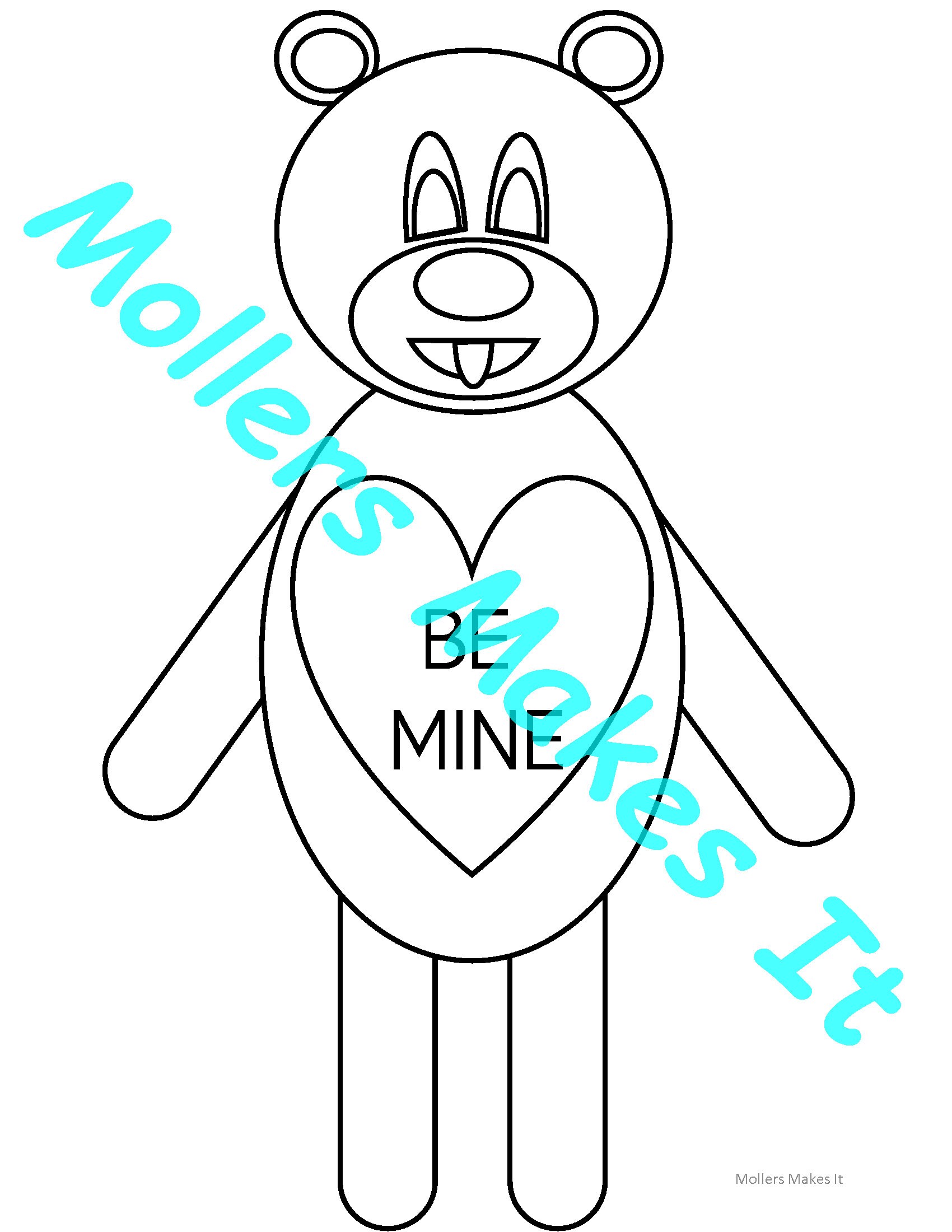 Huggable Heart Bear Craft Template for Preschool - Etsy