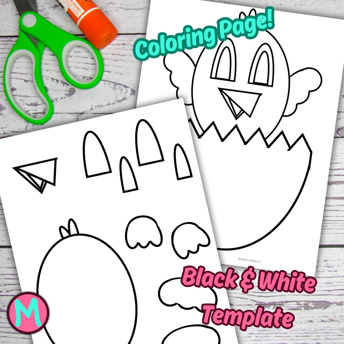 Easter Chick in an Egg Craft Template for Kids, Easter Pattern Craft ...