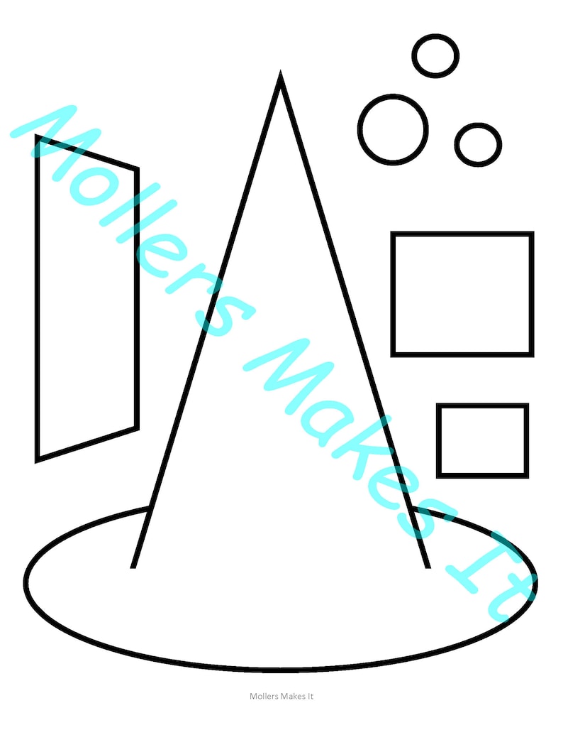 Witch Hat Paper Craft Pattern Template for Kids Preschool - Etsy