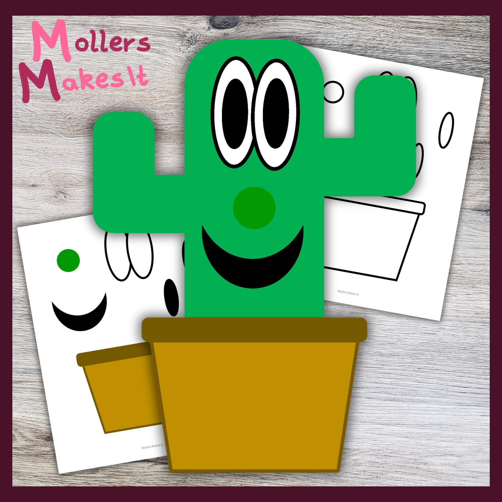 Cactus Craft Template for Kids, Cut and Glue Crafts for Preschool, Easy ...