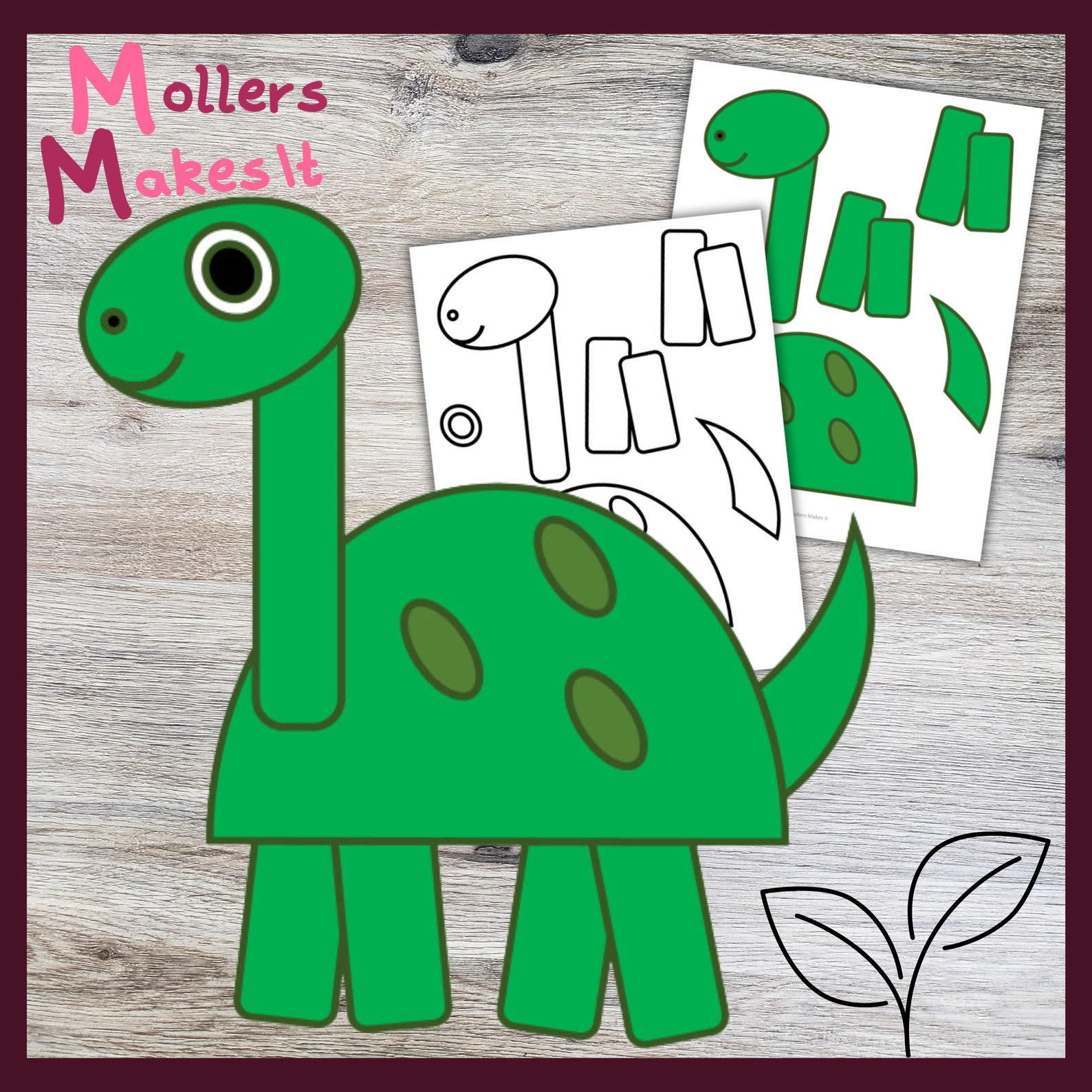 Brontosaurus Dinosaur Craft Template for Kids in Preschool ...