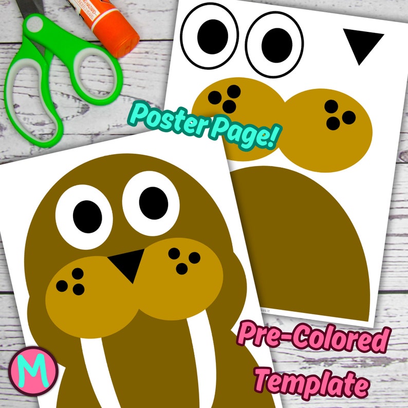 Walrus Craft Template for Kids Paper Pattern for Preschool, Build a ...
