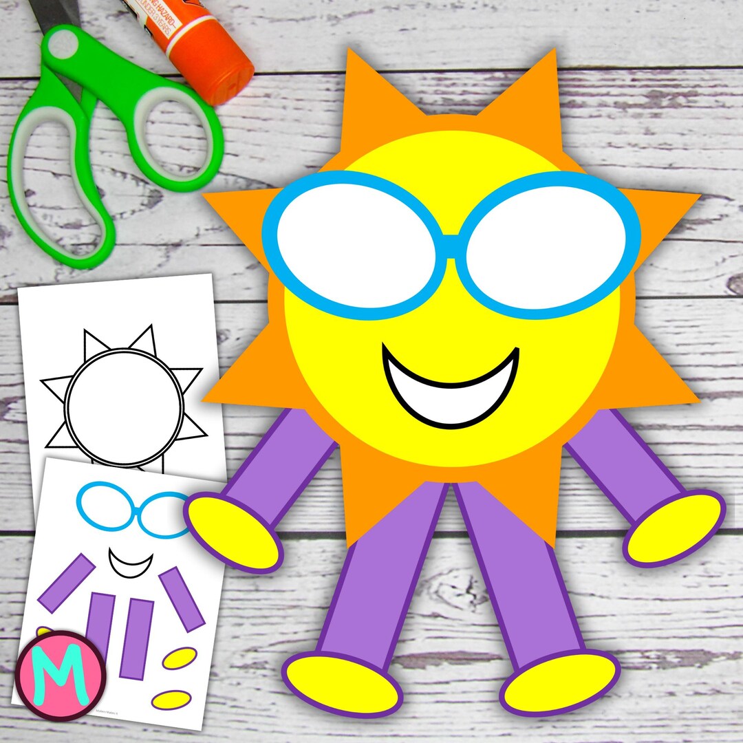 Sun Person Craft Template, Printable Cut and Glue Paper Craft for Kids ...