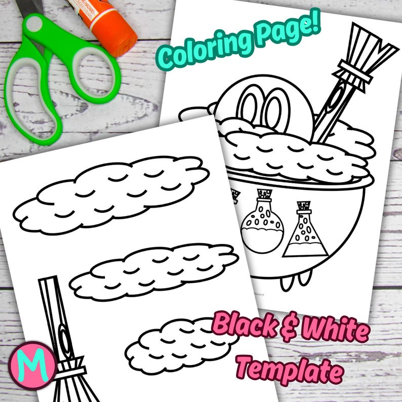 Witch Cauldron Craft Template for Halloween, Simple Preschool Craft for ...