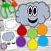 Colorful Rain Drop Cloud Craft Template, Cut and Glue Craft for ...
