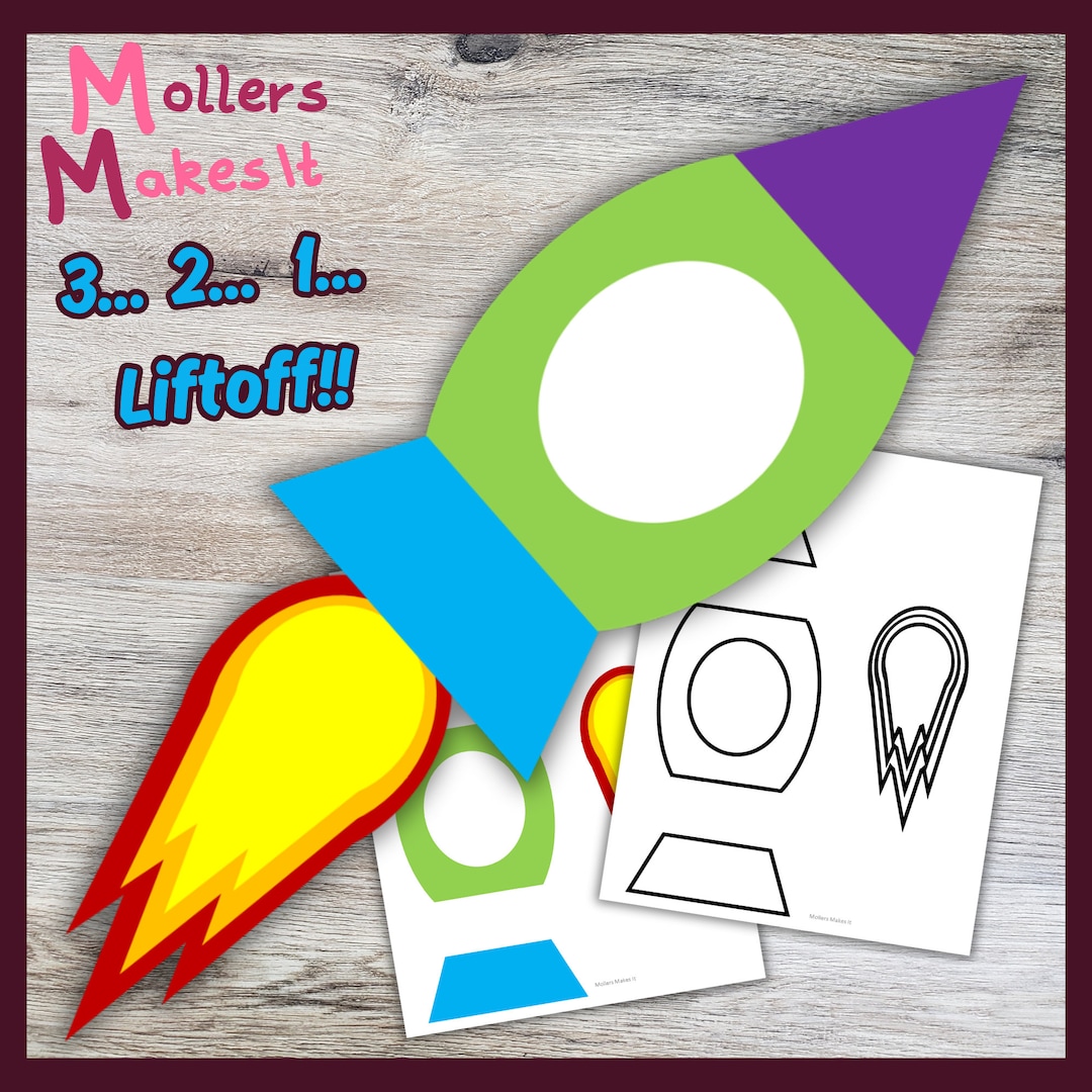 Spaceship Craft Template Pattern for Kids in Preschool, Kindergarten ...