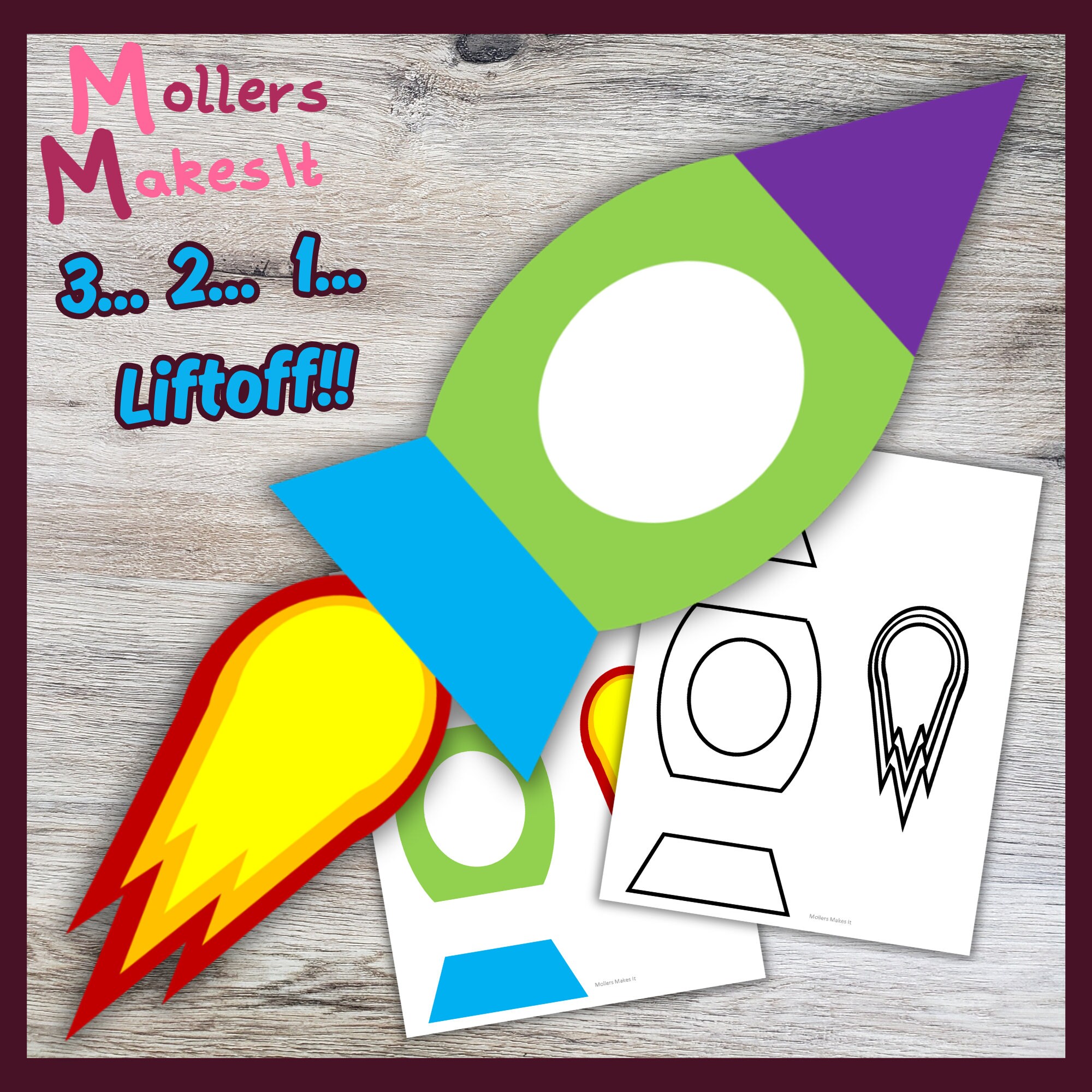 Spaceship Craft Template Pattern for Kids in Preschool, Kindergarten ...