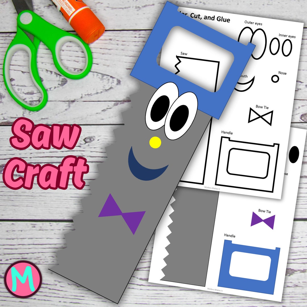 Saw Tool Craft Template for Kids, Preschool, Kindergarten, Elementary ...