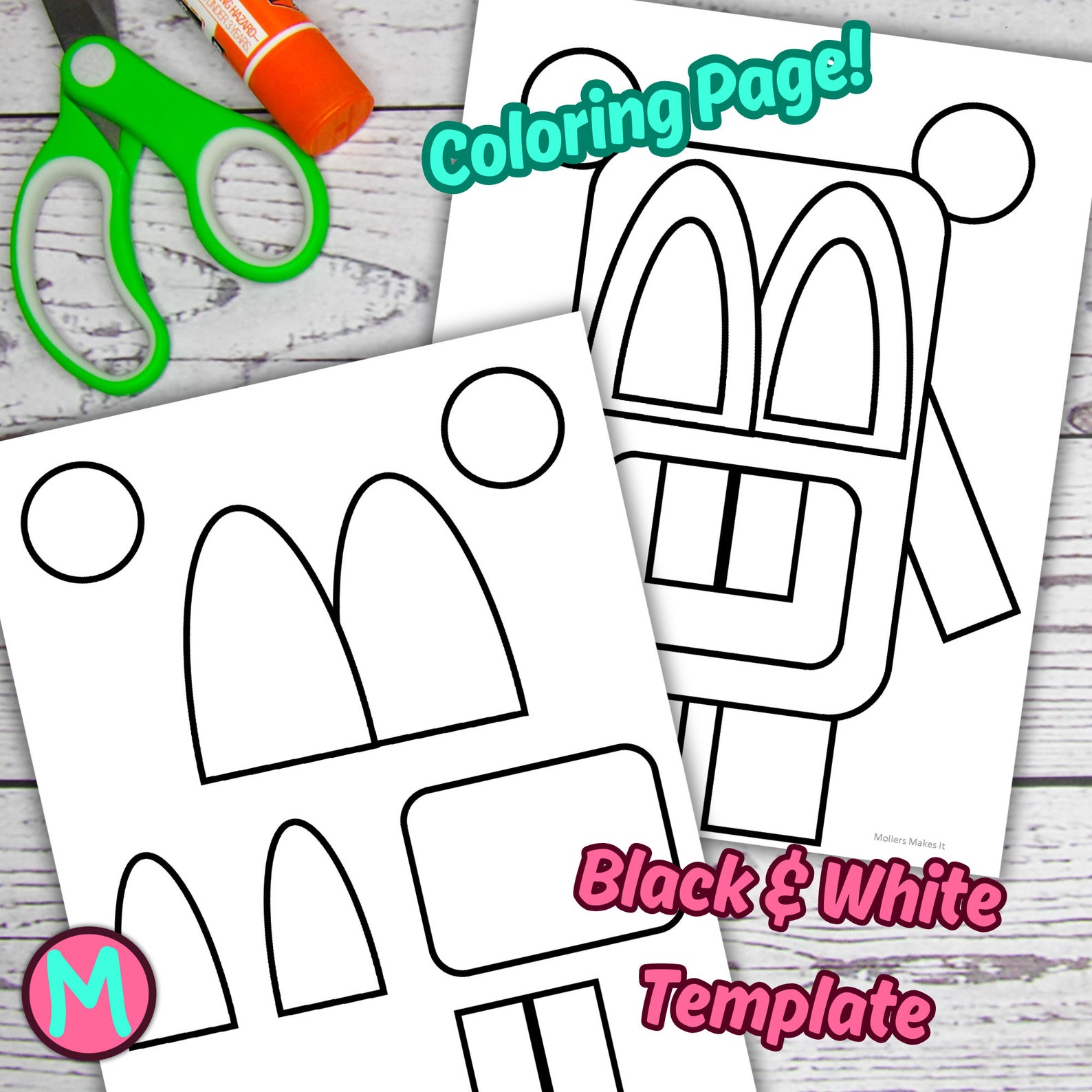 Green Monster Craft Template for Kids, Preschool, Kindergarten ...