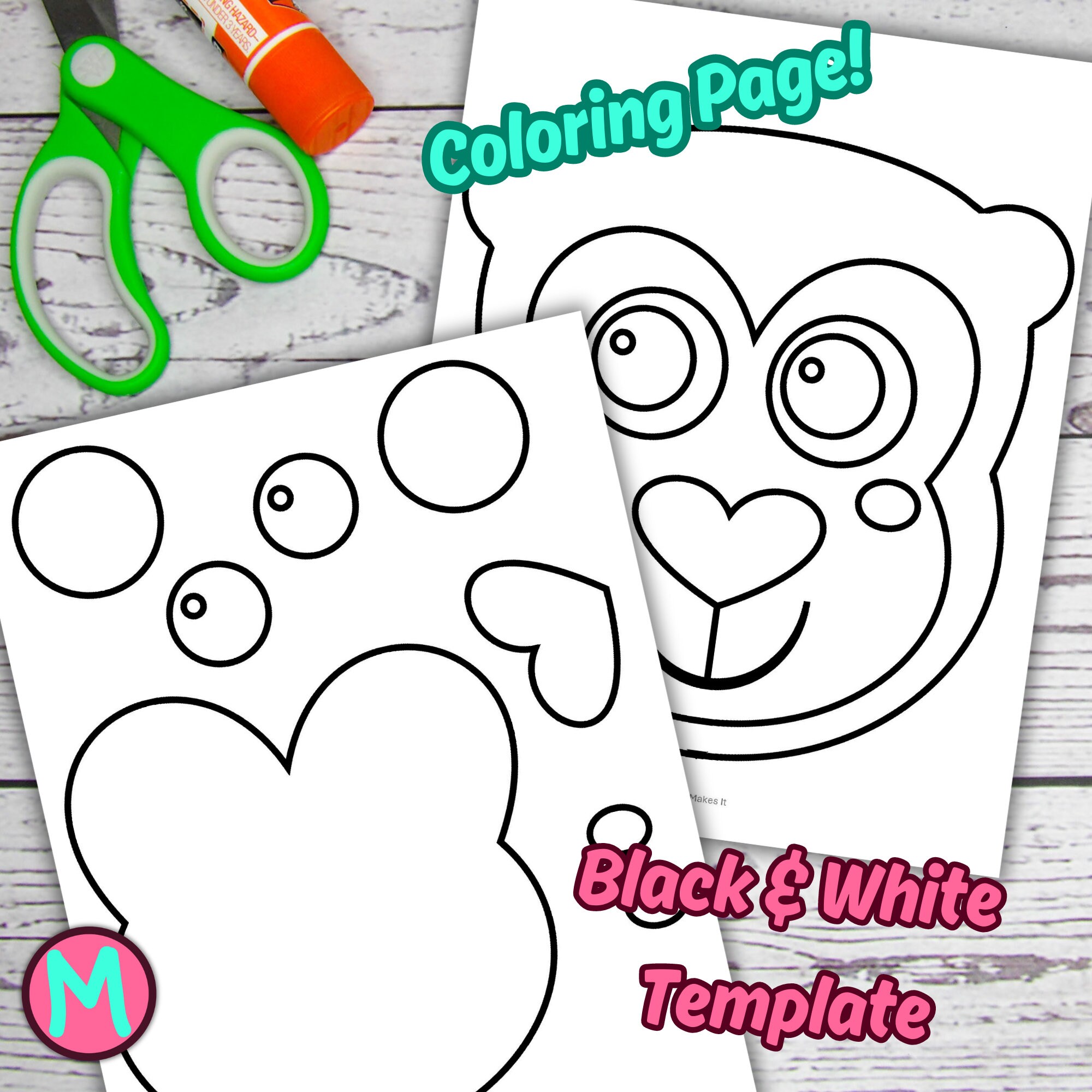 Gorilla Craft Template, Simple Toddler Craft, Preschool Craft, Cut and ...