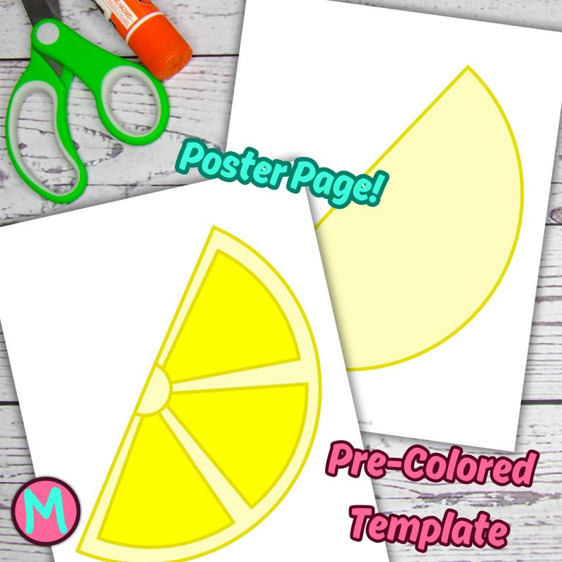 Lemon Slice Craft Template, Printable Cut and Glue Paper Craft for Kids ...
