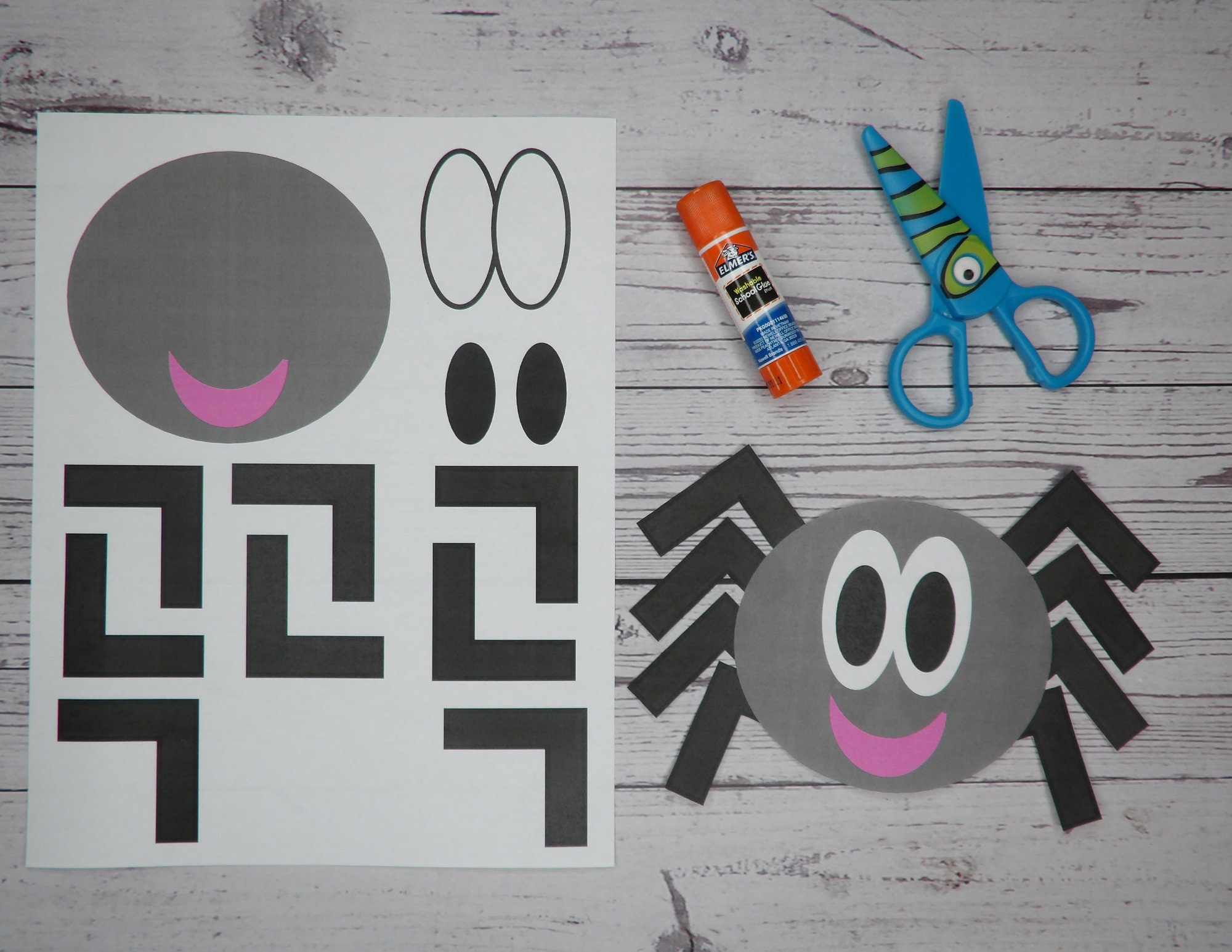 Spider Craft Template for Preschool, Simple Toddler Craft, Halloween ...
