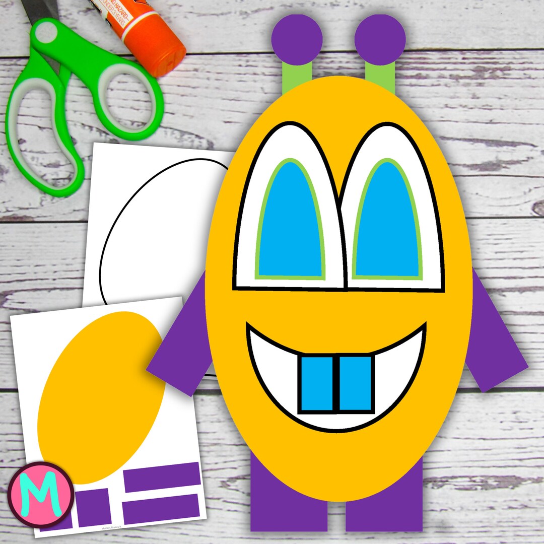 Orange Monster Craft Template for Kids, Preschool, Kindergarten ...