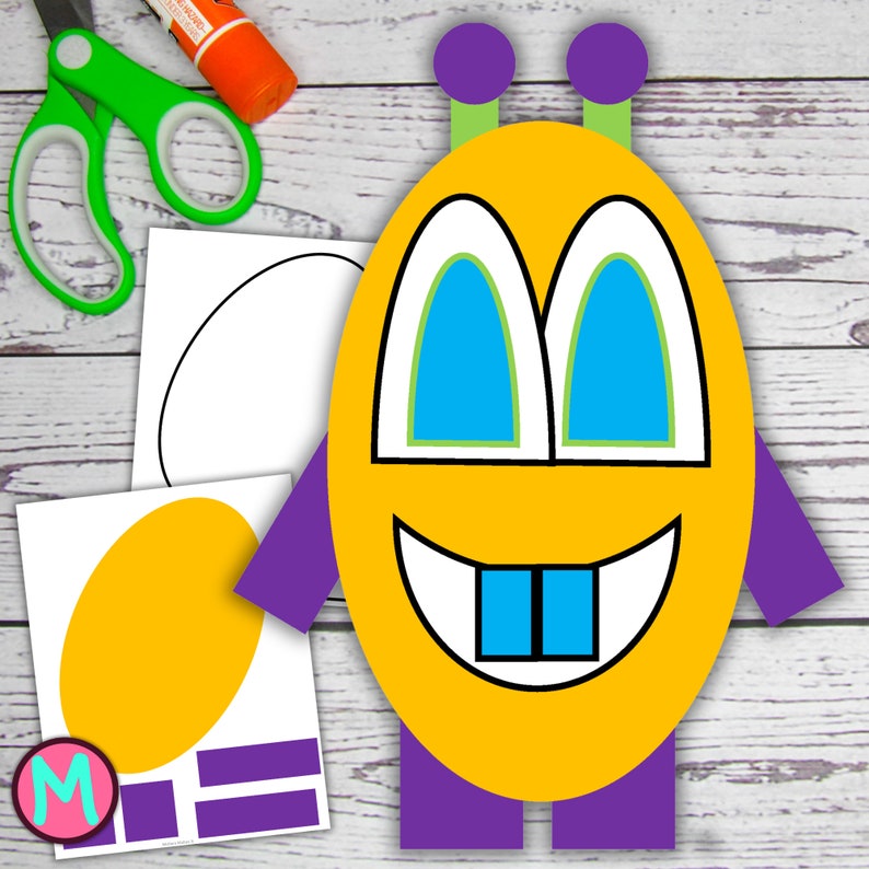 Orange Monster Craft Template for Kids, Preschool, Kindergarten ...