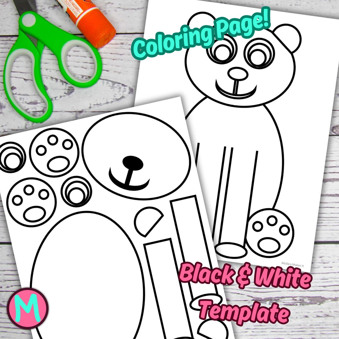 Polar Bear Craft Template for Kids, Simple Preschool Craft, Fun and ...