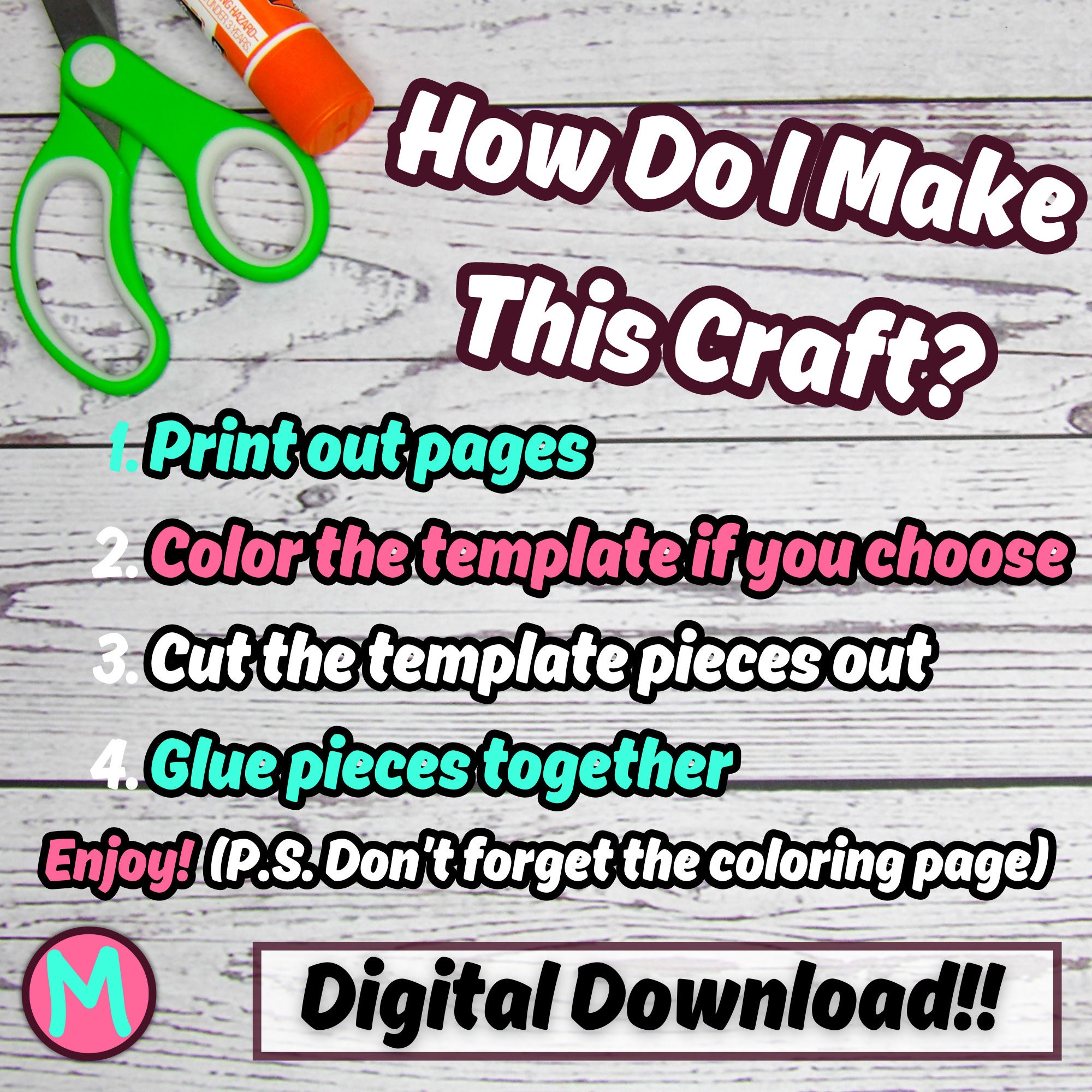 Cow Craft Template: Cut and Glue Activity for Kids (PDF) - Etsy