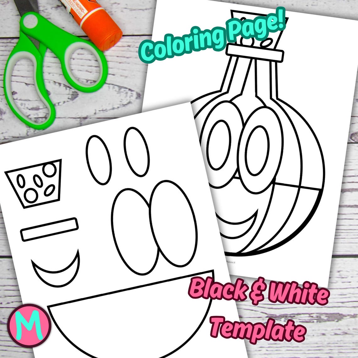Smiling Potion Craft Template for Kids, Simple Cut and Glue Craft for ...
