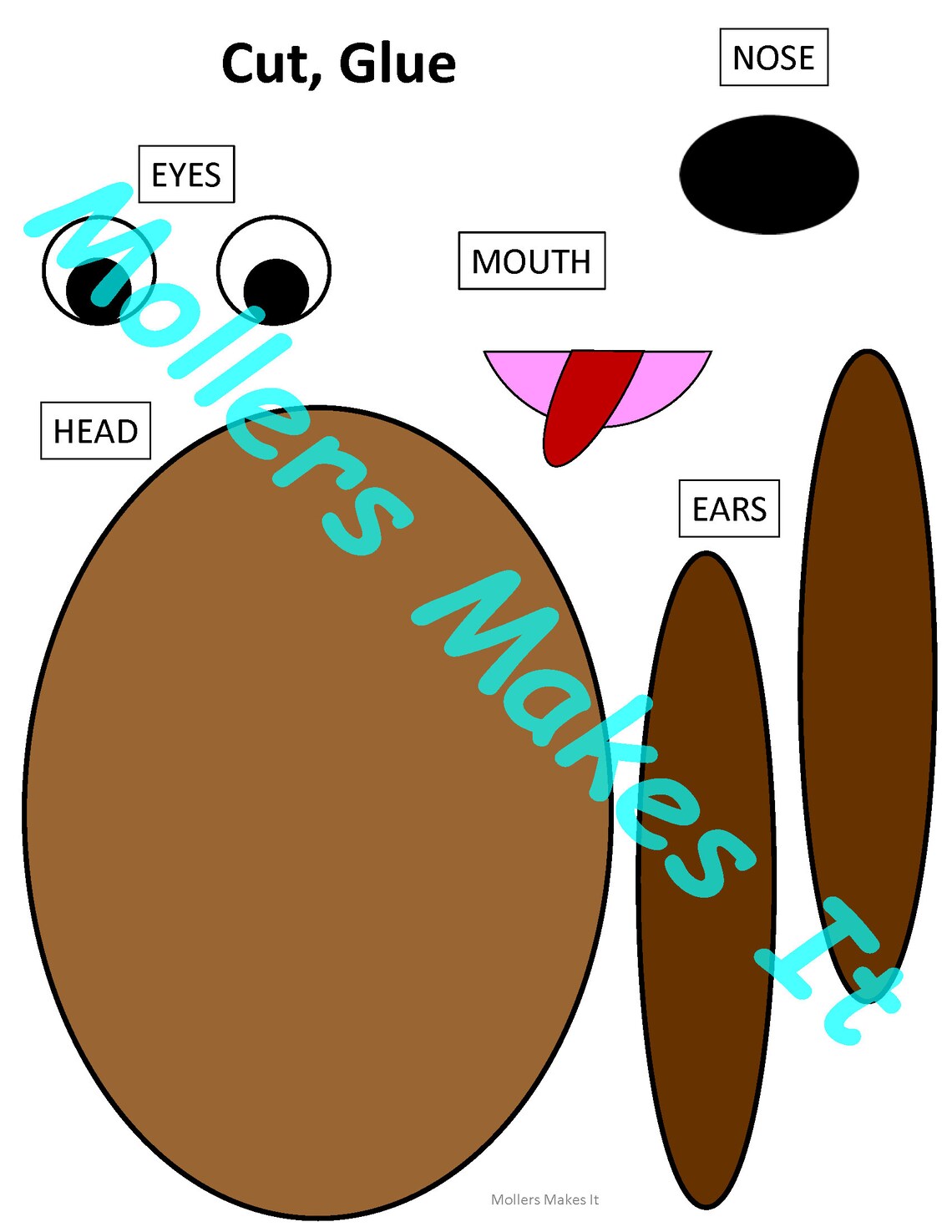 Easy Dog Craft Template for Preschool, Kindergarten, Elementary ...