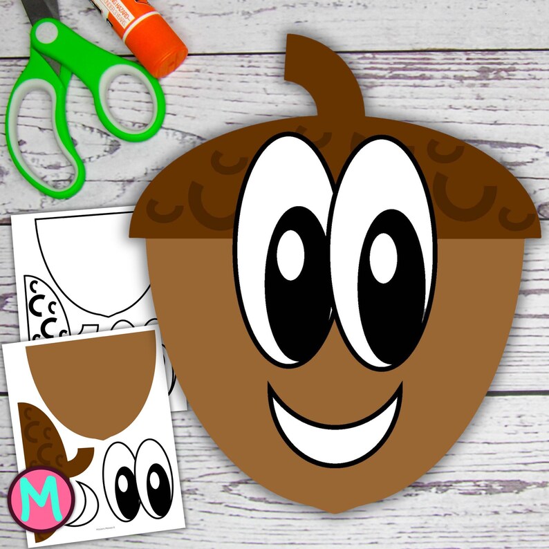Acorn Craft Template: Cut & Glue Paper Craft (PDF) - Etsy