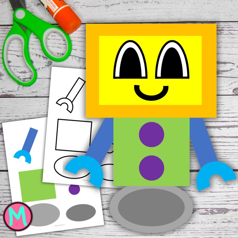 Rad Robot Craft Template for Kids, Printable Pattern for Preschool ...