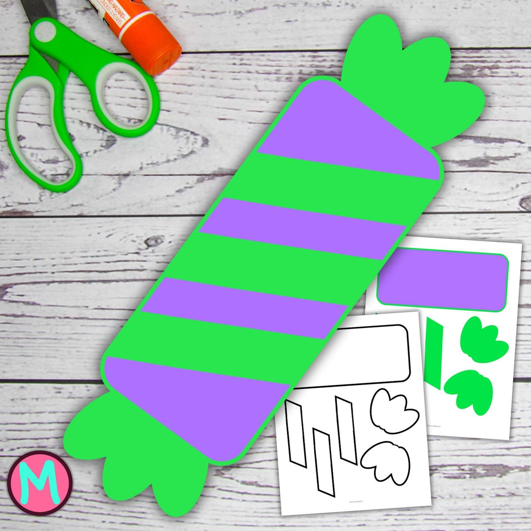 Halloween Candy Craft Template for Preschool, Simple Halloween Craft ...