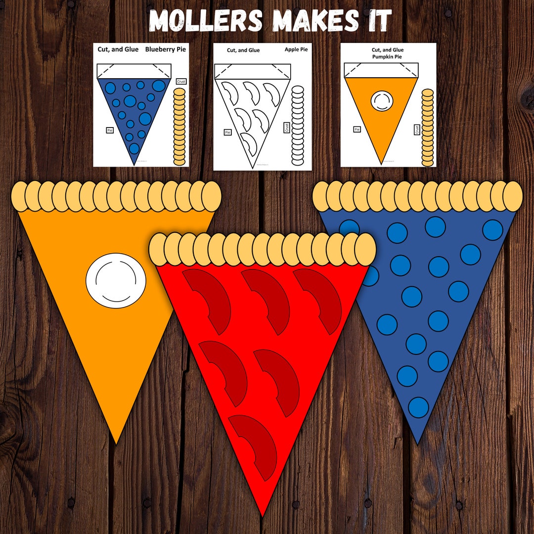 Thanksgiving Pie Paper Craft Pattern Template for Kids - Etsy