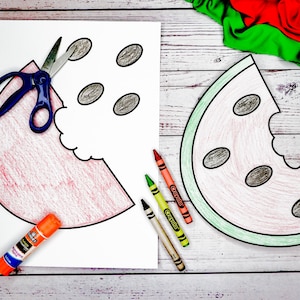 Watermelon Craft Template for Kids, Cut and Glue Craft Template ...