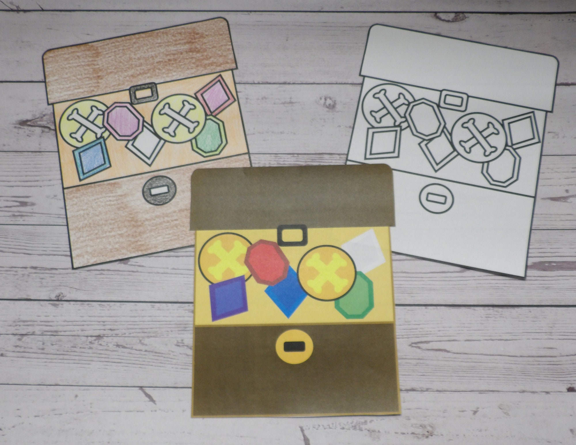 Pirate Treasure Chest Craft Template, Printable Cut and Glue Paper ...