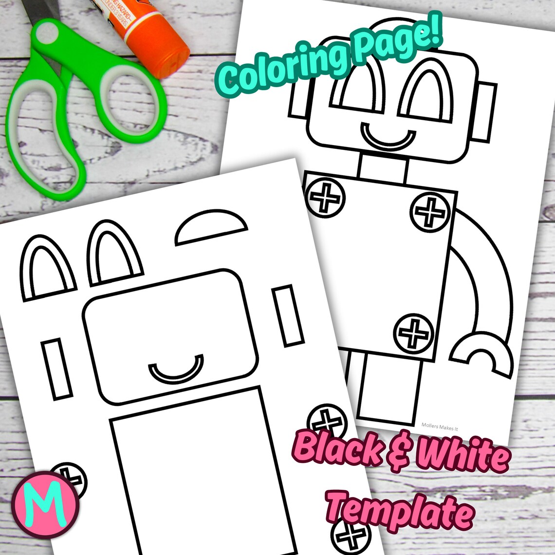 Rare Robot Craft Template for Kids, Build A Robot Craft, Simple Robot ...