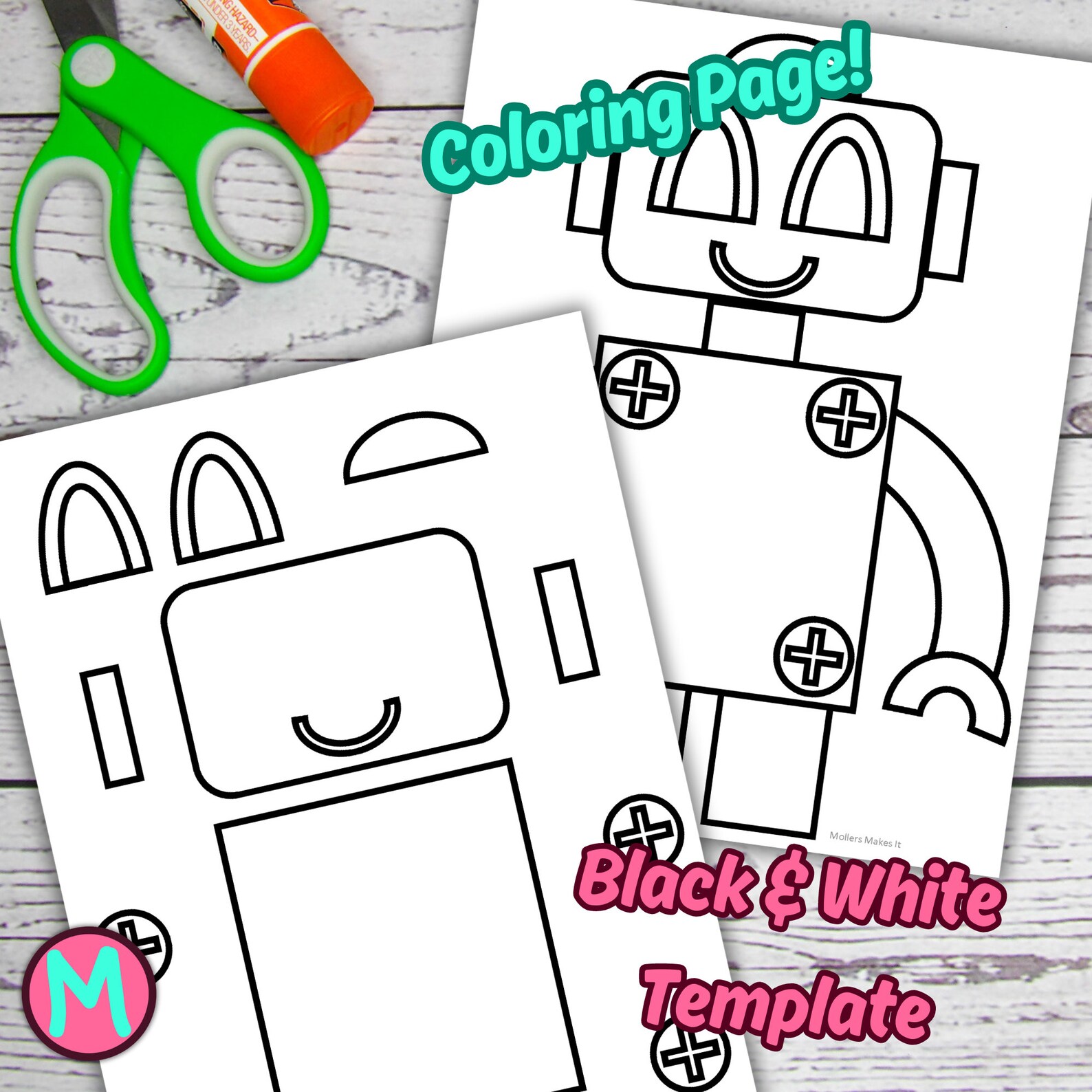 Rare Robot Craft Template for Kids, Build A Robot Craft, Simple Robot ...