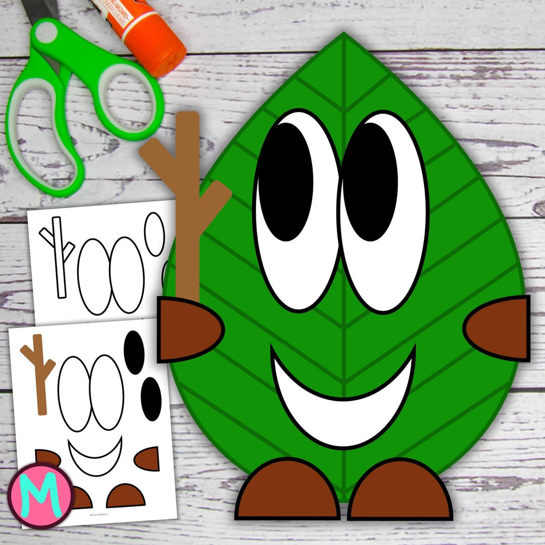 Green Leaf Man Craft Template for Kids, Simple Fall Craft for Toddlers ...