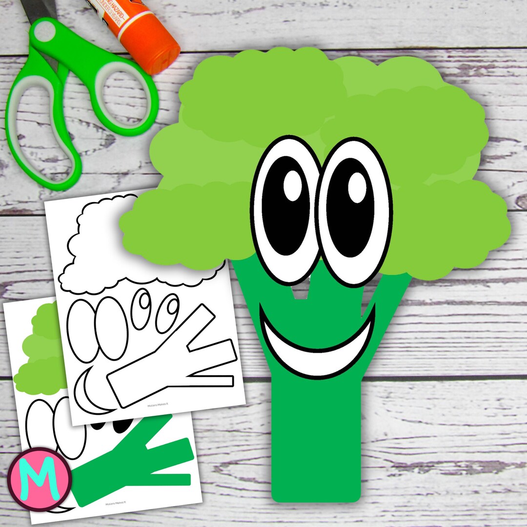 Broccoli Craft Template: Cut & Glue Paper Craft (PDF) - Etsy