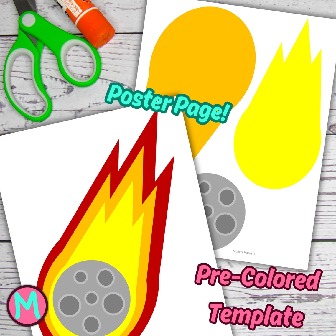 Space Asteroid Craft Template for Kids, Preschool, Elementary, Toddler ...