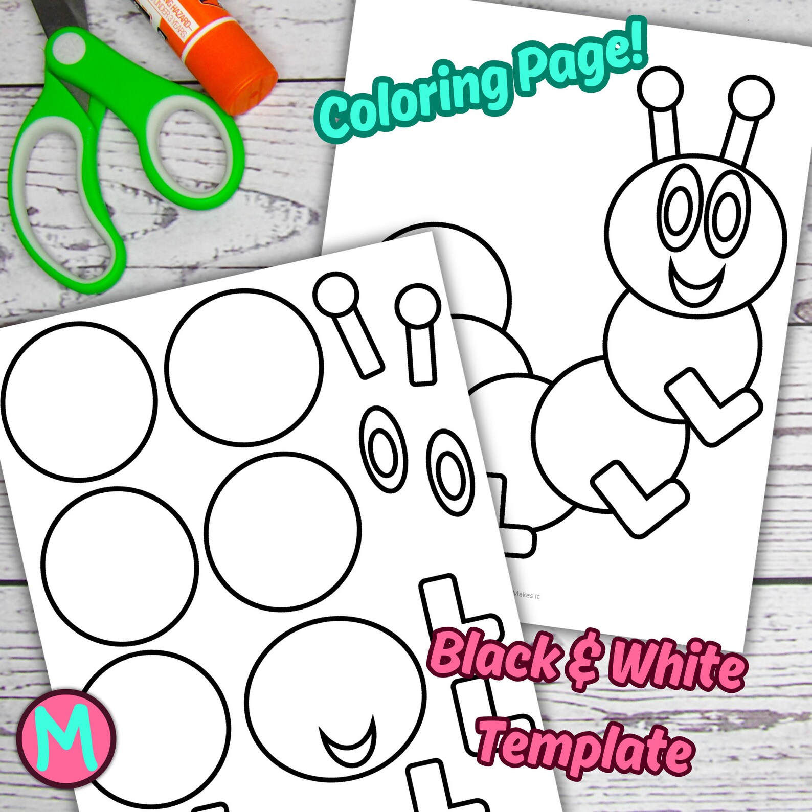 Caterpillar Craft Template: Cut and Glue Activity (PDF) - Etsy